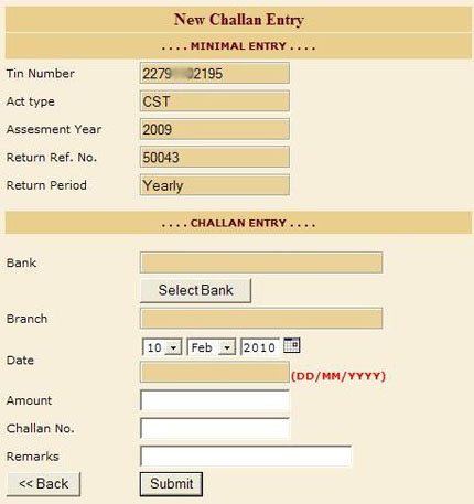 Chhattisgarh Commercial Tax-How to do Challan Entry?